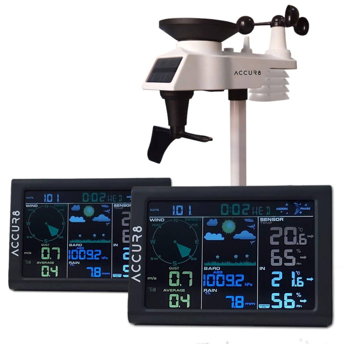 Two Screen Bundle - DWS 5100 5-in-1 Complete Solar-Powered WiFi Weather ...