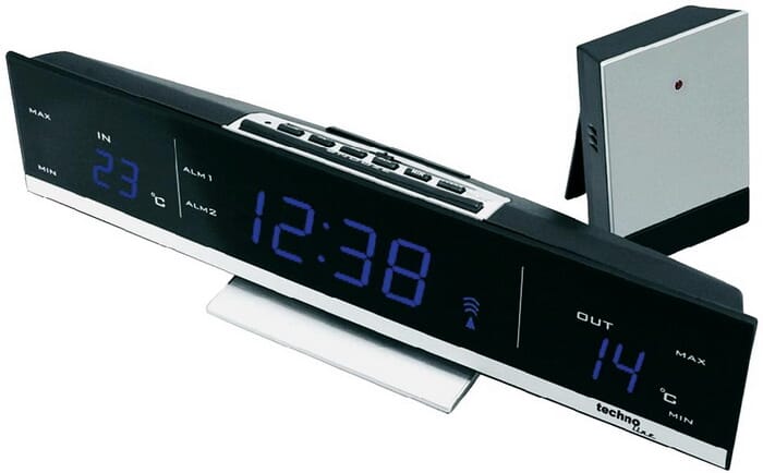 TechnoLine WS6810 Blue LED Temperature Clock | Weather Shop UK
