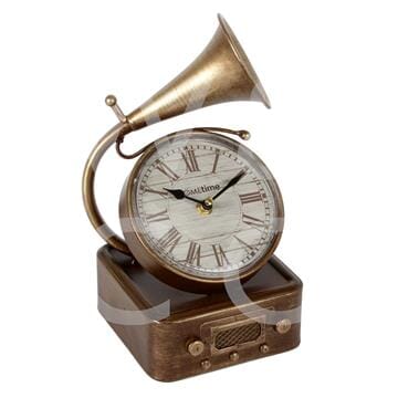 Hometime Metal Mantel Clock - Gramophone